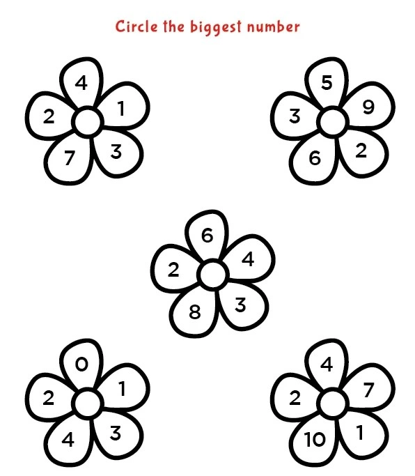 Circle the biggest number – Smart Learners